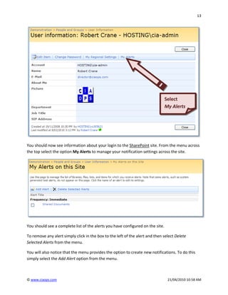 Getting started with sharepoint alerts | PDF
