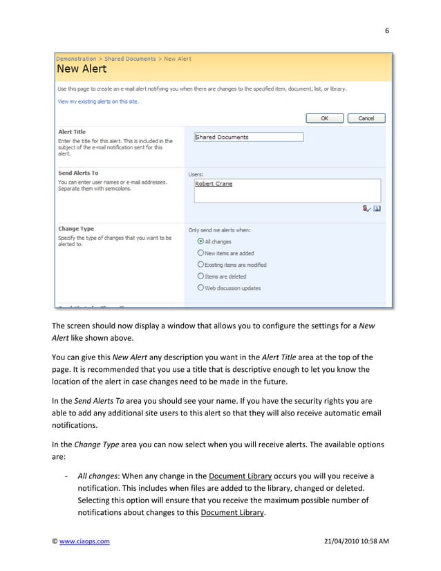Getting started with sharepoint alerts | PDF