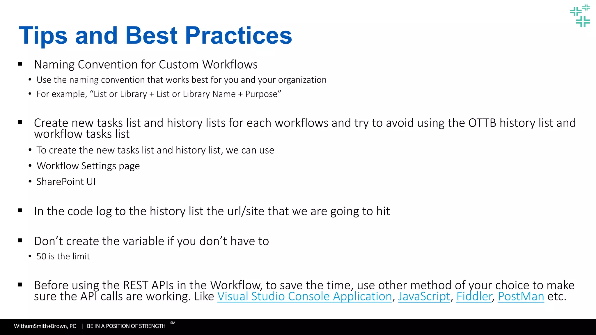 Getting started with SharePoint REST API in custom SharePoint workflows Reston SharePoint User ...