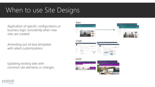 Getting Started with Site Designs and Site Scripts - SPSChi | PPTX | Web Design and HTML | Internet