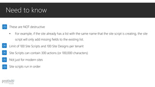 Getting Started with Site Designs and Site Scripts - SPSChi | PPTX