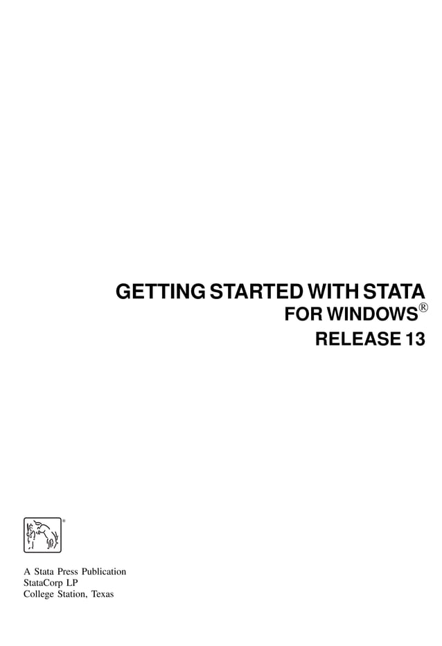 Getting started with stata 13 | PDF | Computer Software and Applications | Computing