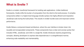 Getting started with Svelte Presentation | PPTX | Web Development | Internet