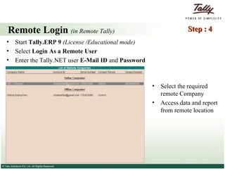 Getting started with tally.erp 9 and tally.net
