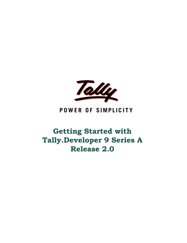 Getting started with tally developer 9 | PDF