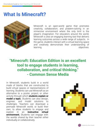 Getting started with teaching with minecraft on the chromebook | PDF