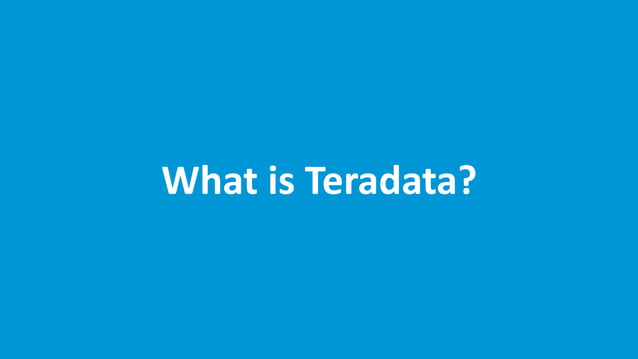 Getting started with Teradata | PDF
