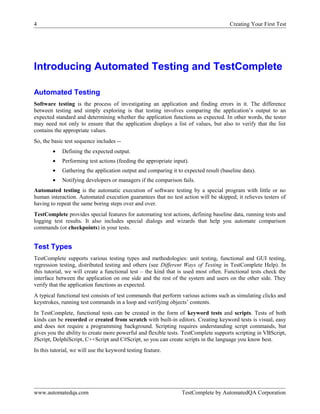 Getting started with test complete 7 | DOC | Web Development | Internet