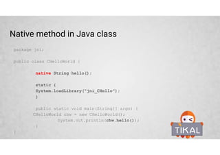 Getting started with the JNI | PPT