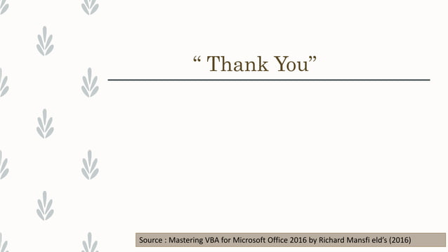 Getting started with the visual basic editor | PPT