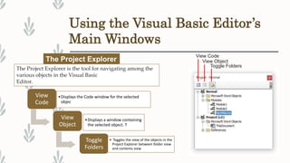 Getting started with the visual basic editor | PPT