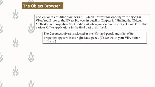 Getting started with the visual basic editor | PPT