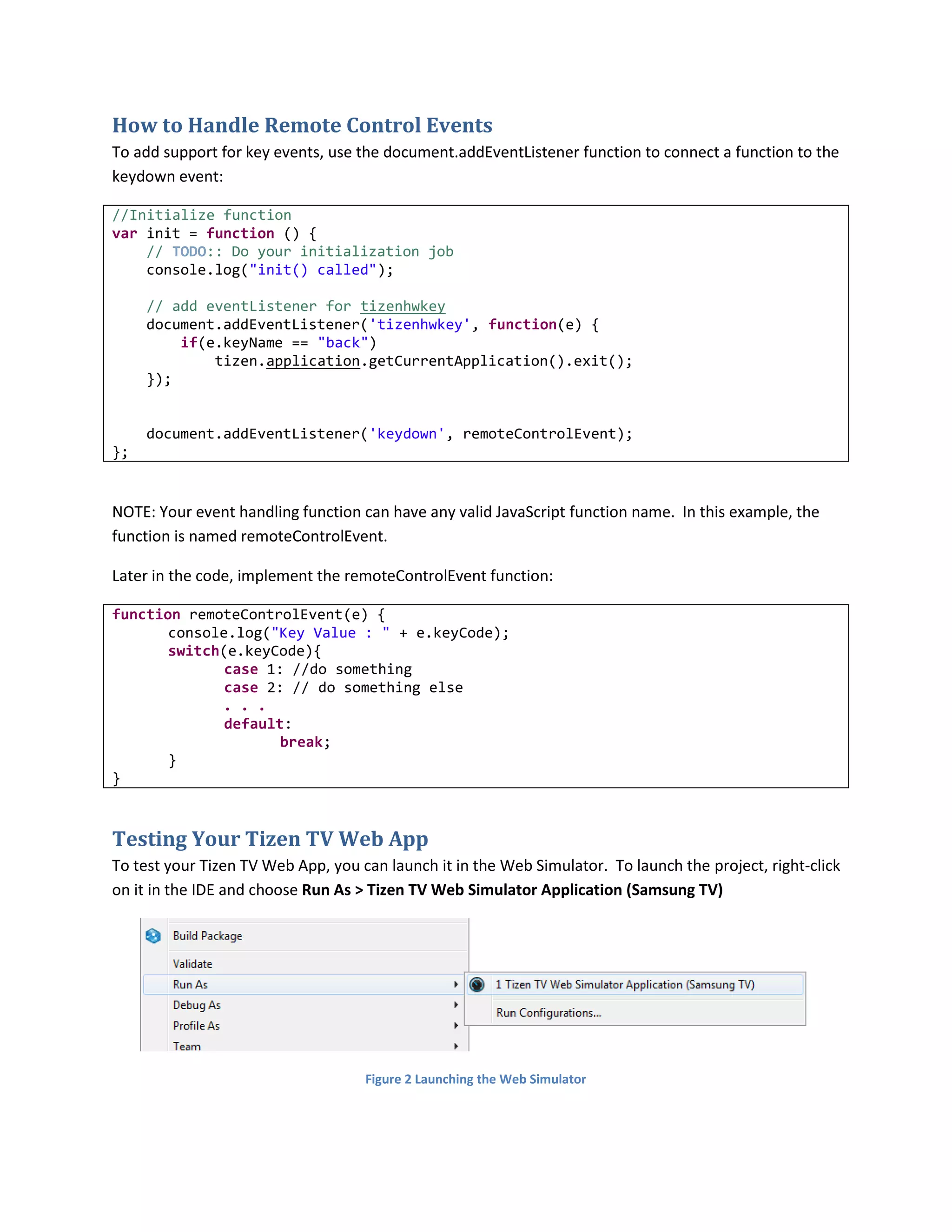 Getting Started with Tizen TV Web Apps | PDF