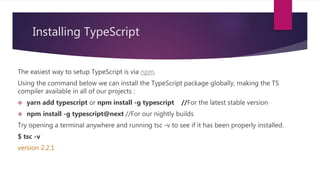 Getting started with typescript | PPTX
