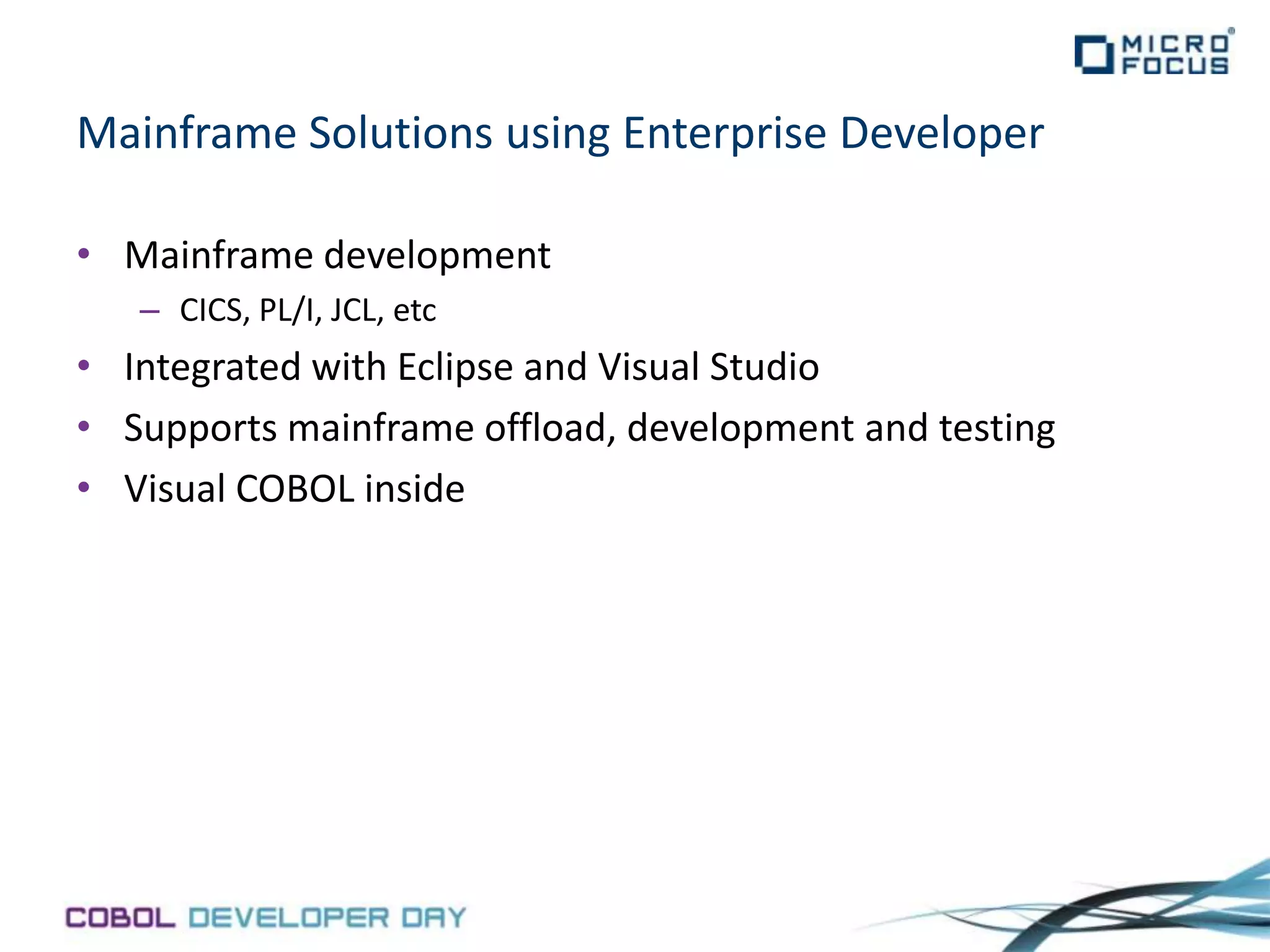 Getting started with Visual COBOL - COBOL Developer Day | PPTX