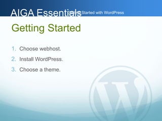 Getting Started with Wordpress | PPT