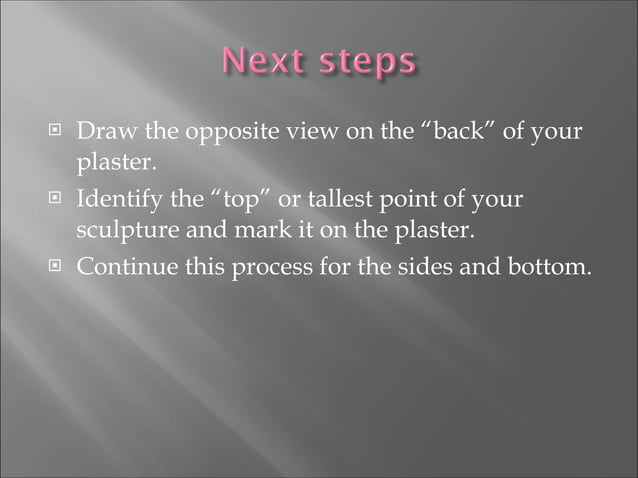 Getting started with your plaster sculpture | PPT