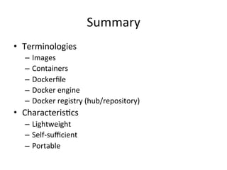 DockerDay2015: Getting started with Docker | PDF