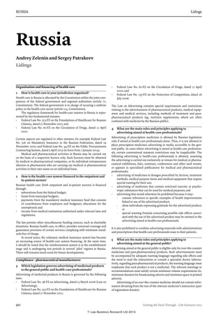 Life sciences regulations in Russia - 2015 | PDF