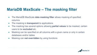 Getting the most out of MariaDB MaxScale | PPT