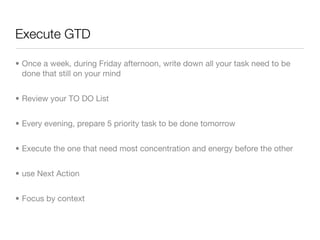 Getting Things Done | KEY