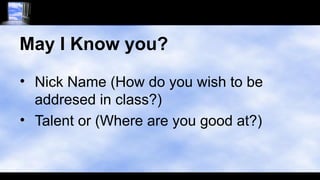 GETTING TO KNOW and self introduction activity | PPTX