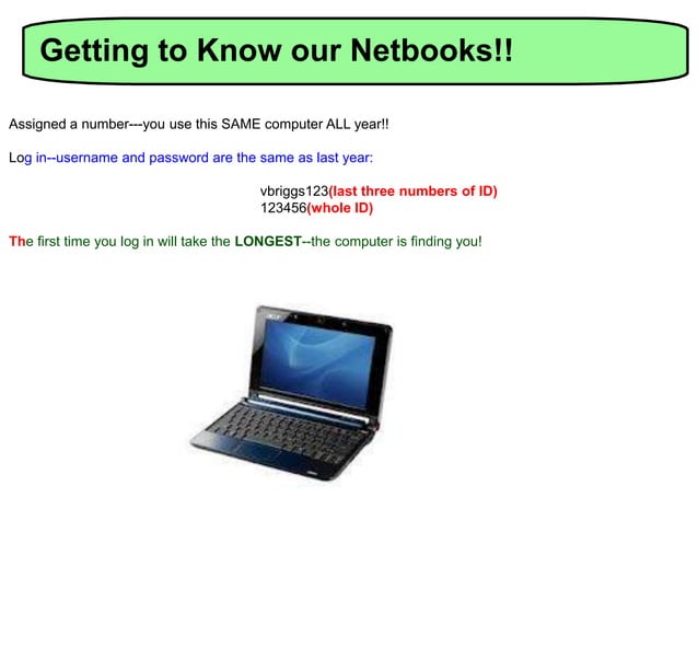 Getting to know our netbooks | PPTX