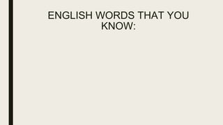 Getting to know you! First English Class | PPTX