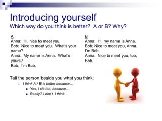 Getting to know you - first meetings | PPT