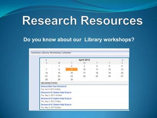 Getting to Know Your Library | PPT