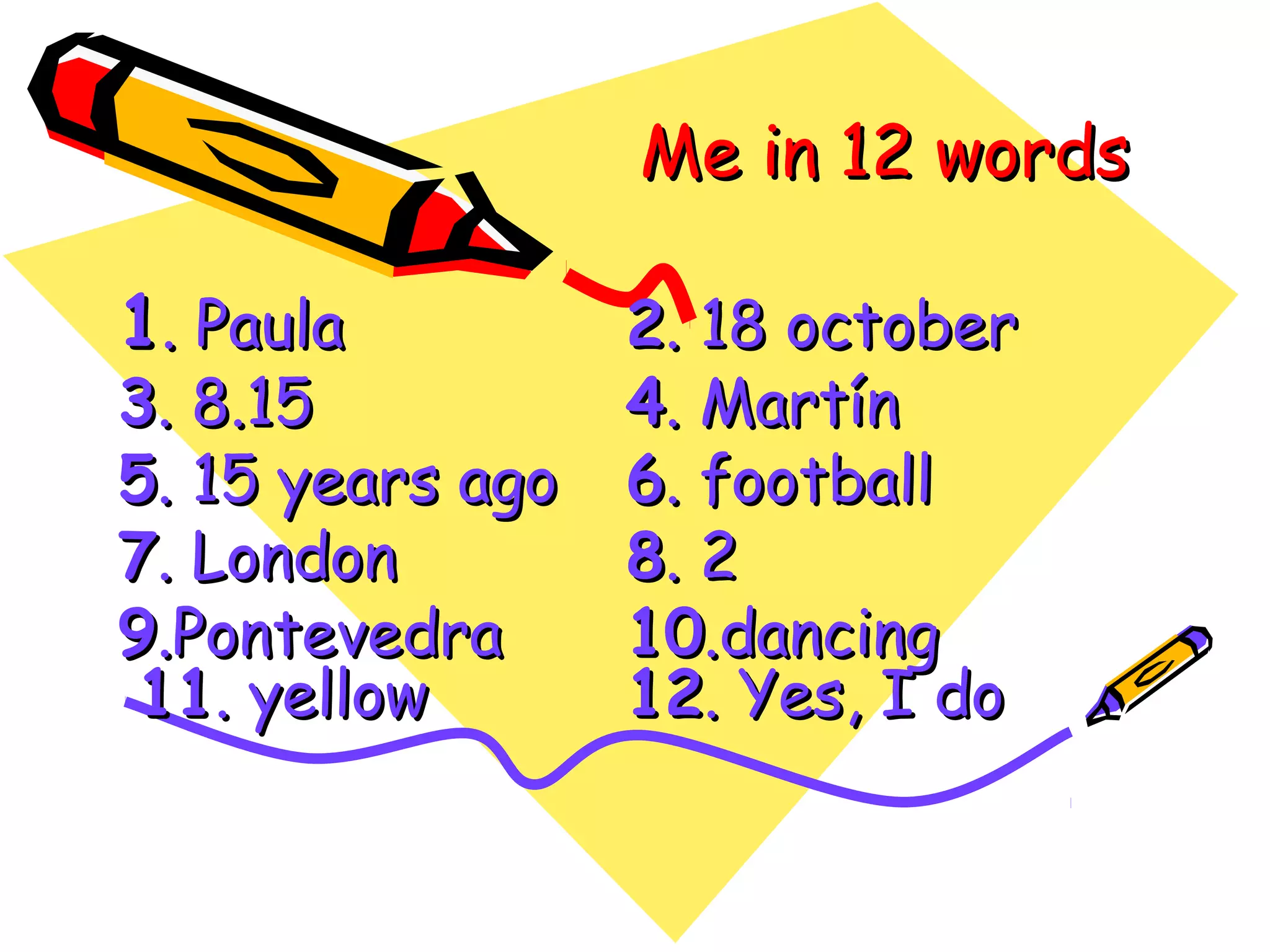 Me in 12 words! | PPT
