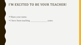 Getting to know your teacher.pptx this is the ppt | PPTX