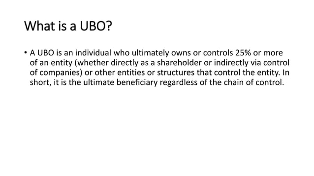 Getting to know your UBOs | PPTX