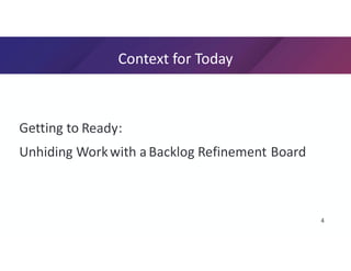 Getting to Ready Unhiding Work with a Backlog Refinement Board | PPT