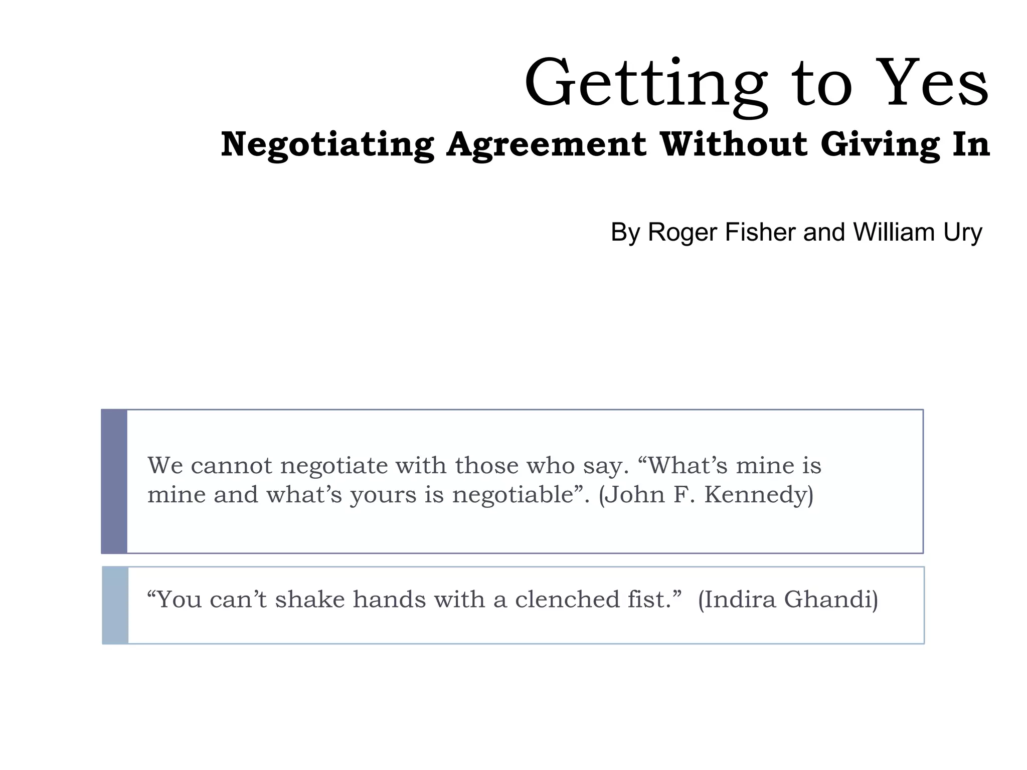 Getting To Yes | PPTX