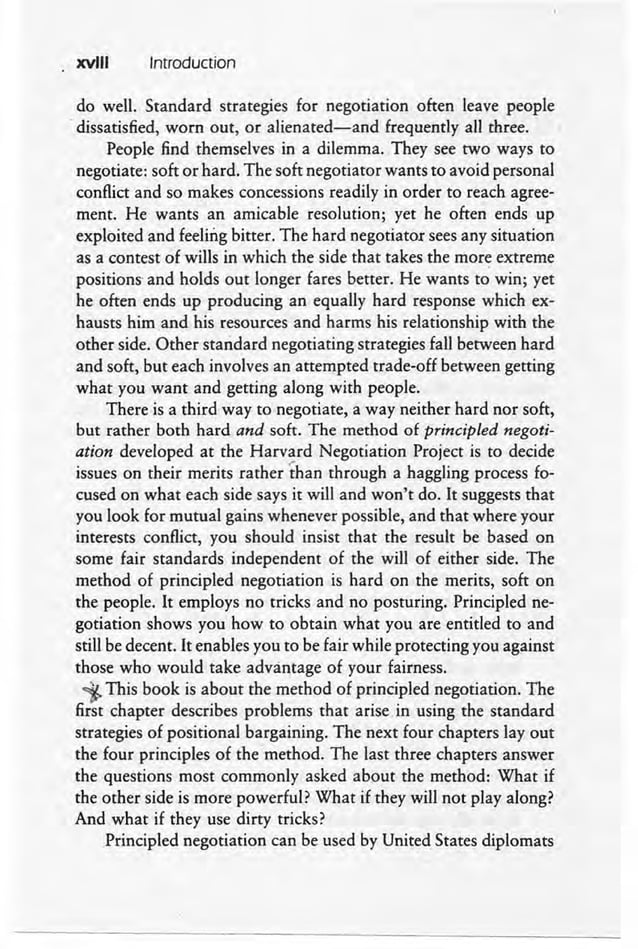 Getting to yes Book for Negotiation module | PDF