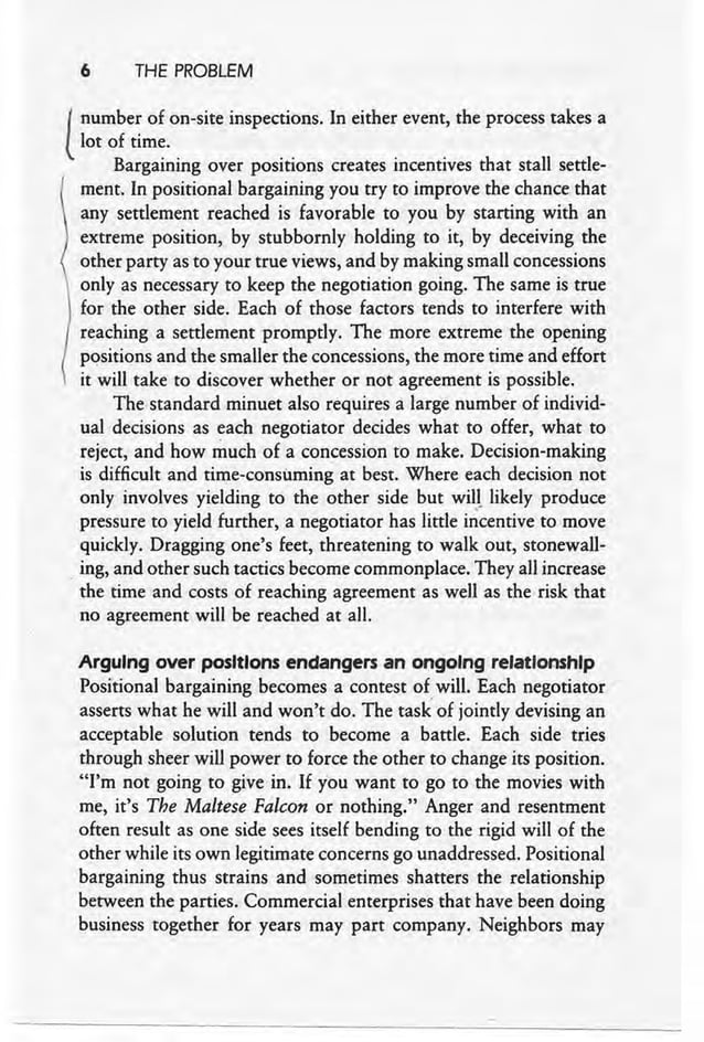 Getting to yes Book for Negotiation module | PDF