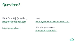 Getting Your DB Schema Under Control With SSDT.pptx