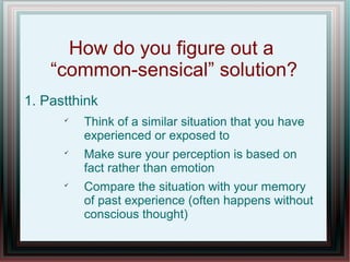 Getting Your Employees to Use Common Sense | PPT