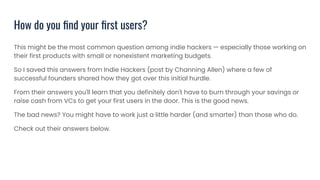 Getting your first 100 users (TheBootstrappedWay.com) | PDF