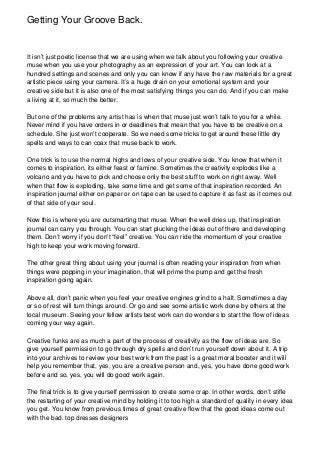 Getting Your Groove Back.