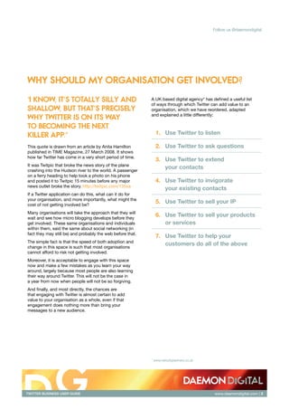 Getting Your Organisation Started On Twitter | PDF