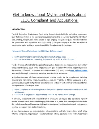 Get to know about myths and facts about eeoc complaint and accusations ...