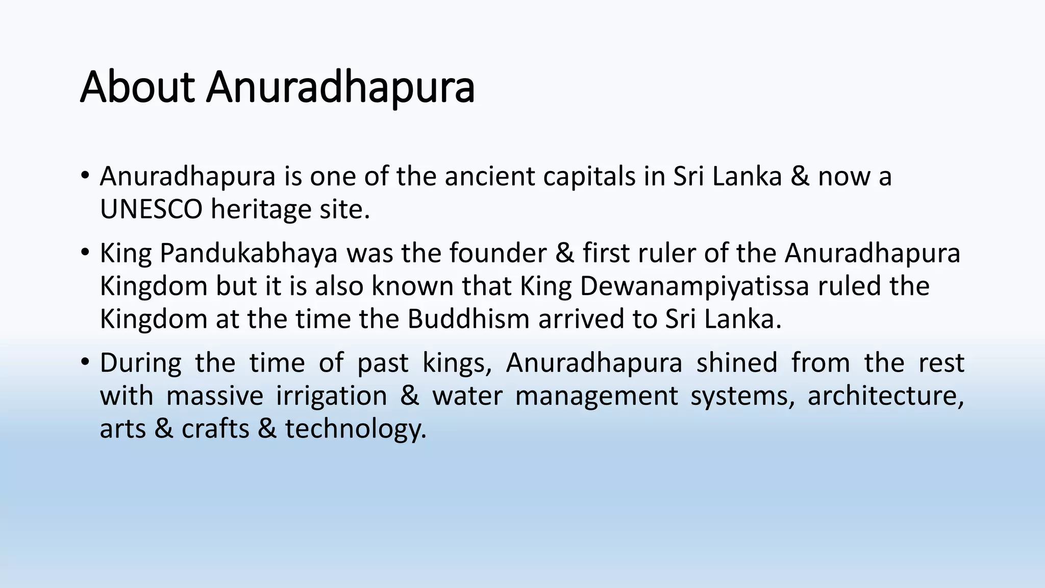 Get to know about the sacred city Anuradhapura | PDF