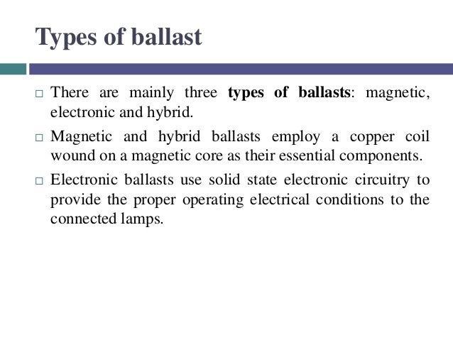 Ballast Glossary Of Terms