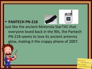 Get to know the 10 worst cell phones | PPT