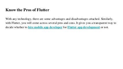 Get To Know The Pros & Cons Of Flutter App Development | PPT