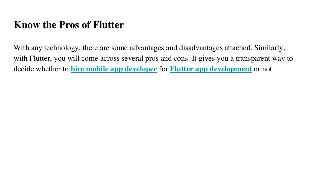 Get To Know The Pros & Cons Of Flutter App Development | PPT