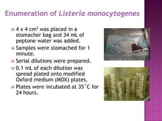 Control of Listeria monocytogenes | PPTX | Chemistry | Science