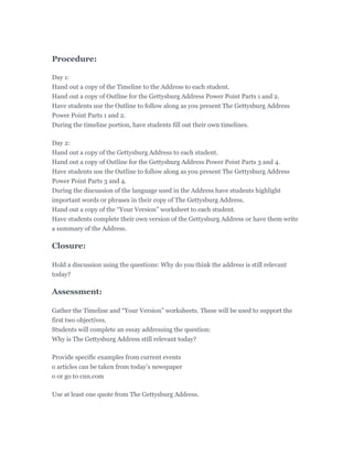 Gettysburg Address Lesson | PDF